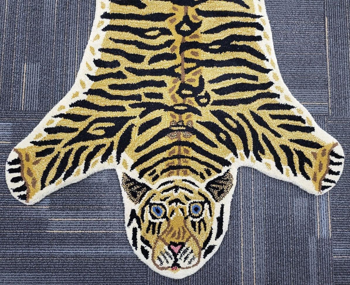 Hand Tufted Tiger - Flat – Handmade Carpet Gallery